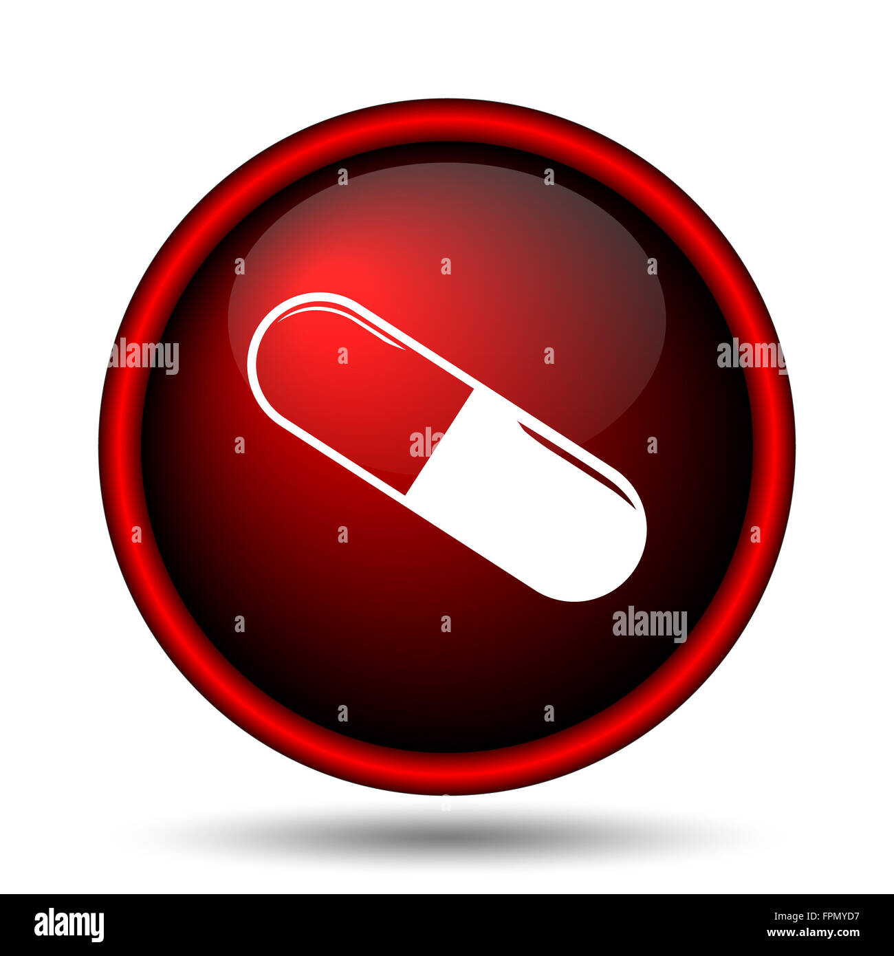 Pill icon. Internet button on white background Stock Photo - Alamy