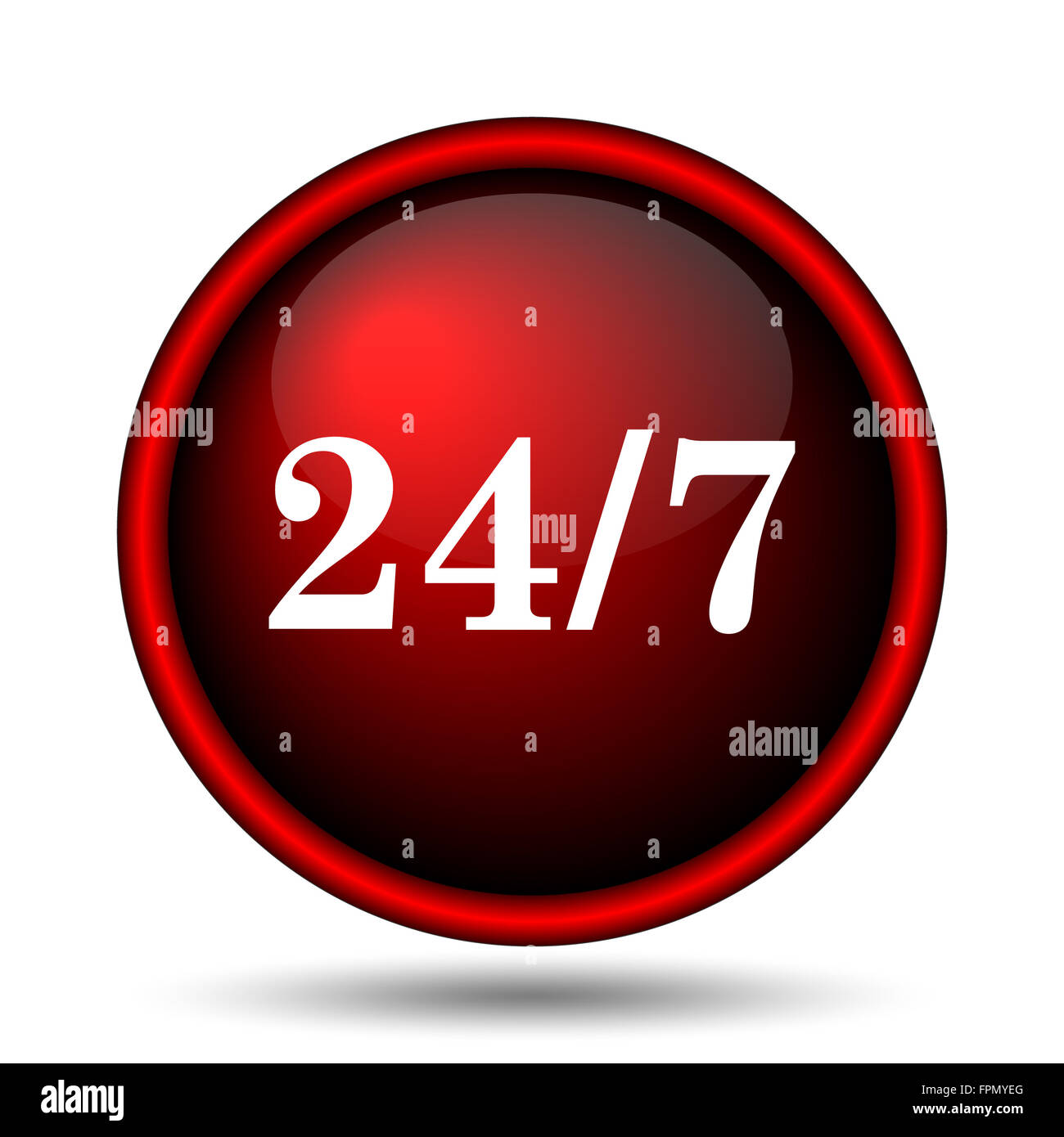 24 7 icon. Internet button on white background Stock Photo - Alamy