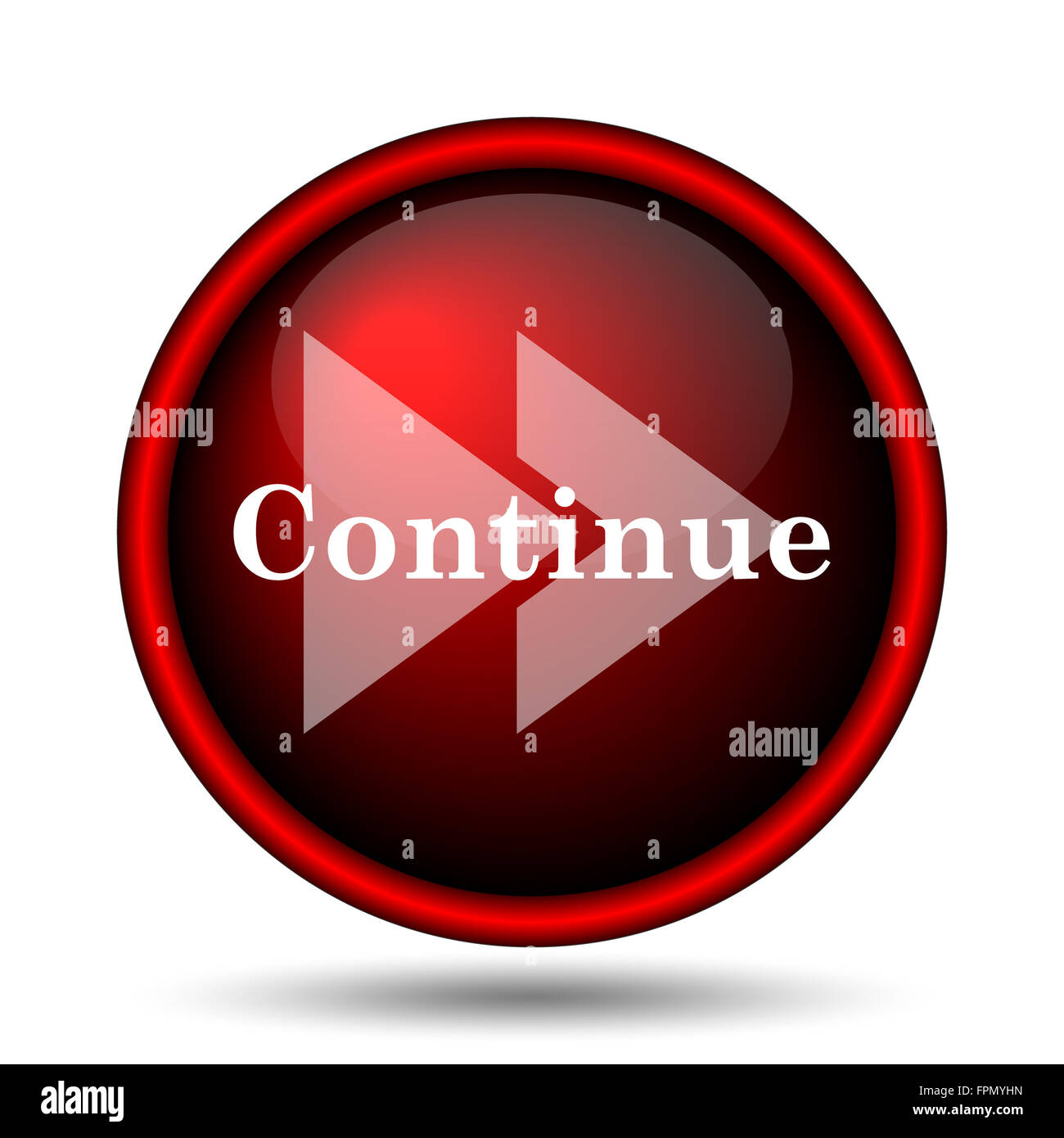 Continue icon. Internet button on white background Stock Photo - Alamy