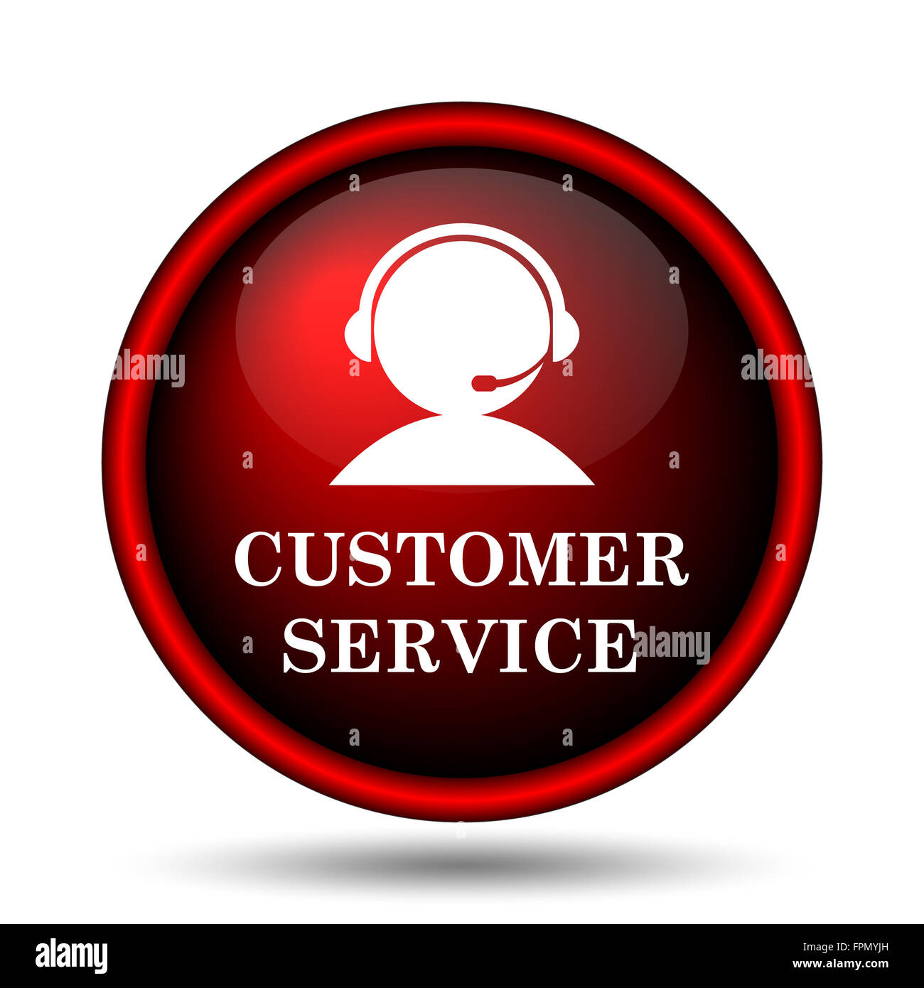Customer service icon. Internet button on white background Stock Photo ...