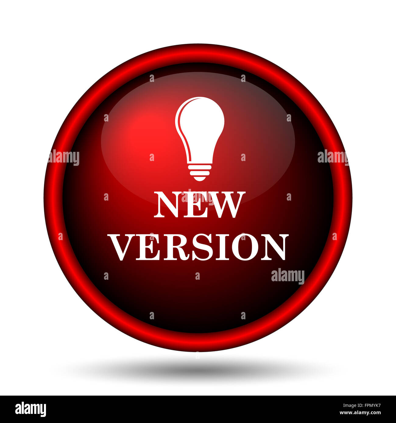 New version icon. Internet button on white background Stock Photo - Alamy