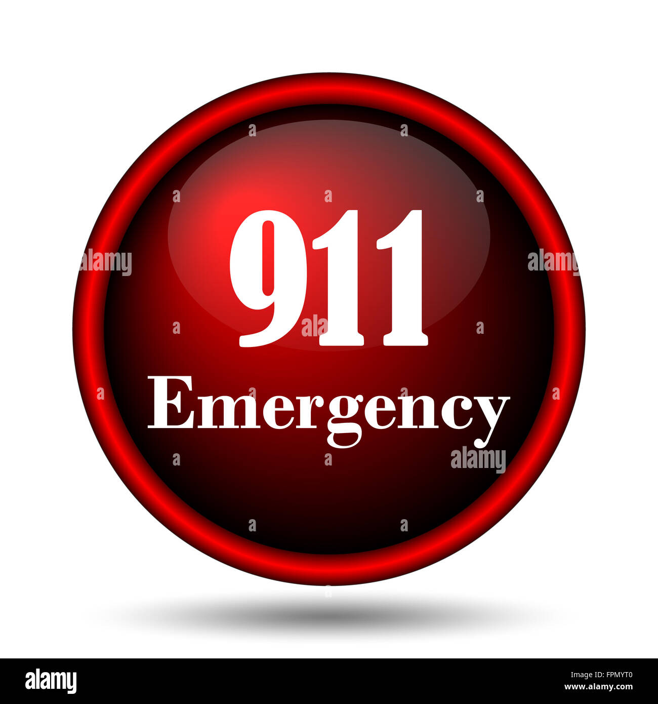 911 Emergency icon. Internet button on white background Stock Photo - Alamy