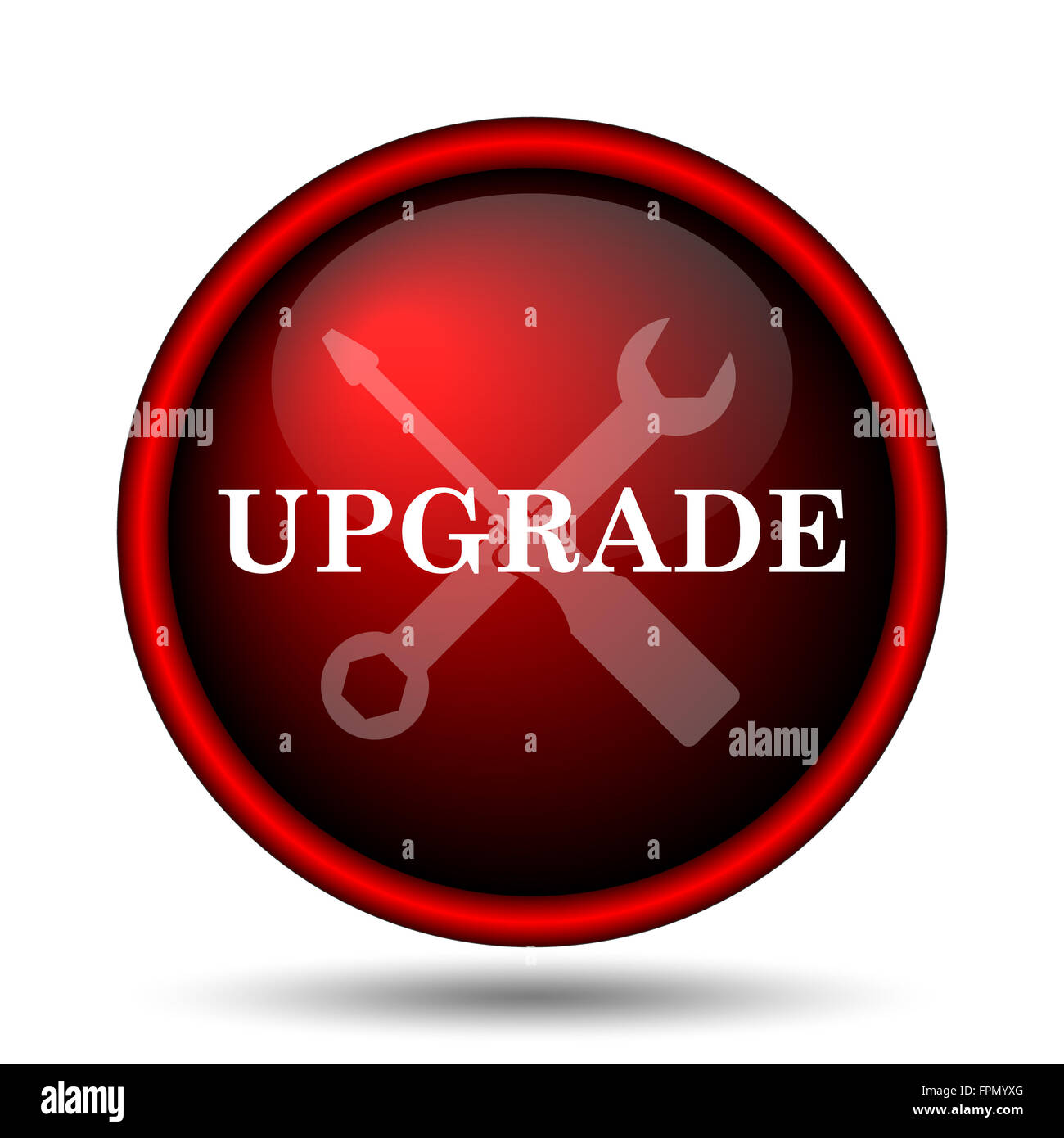 Upgrade icon. Internet button on white background Stock Photo - Alamy