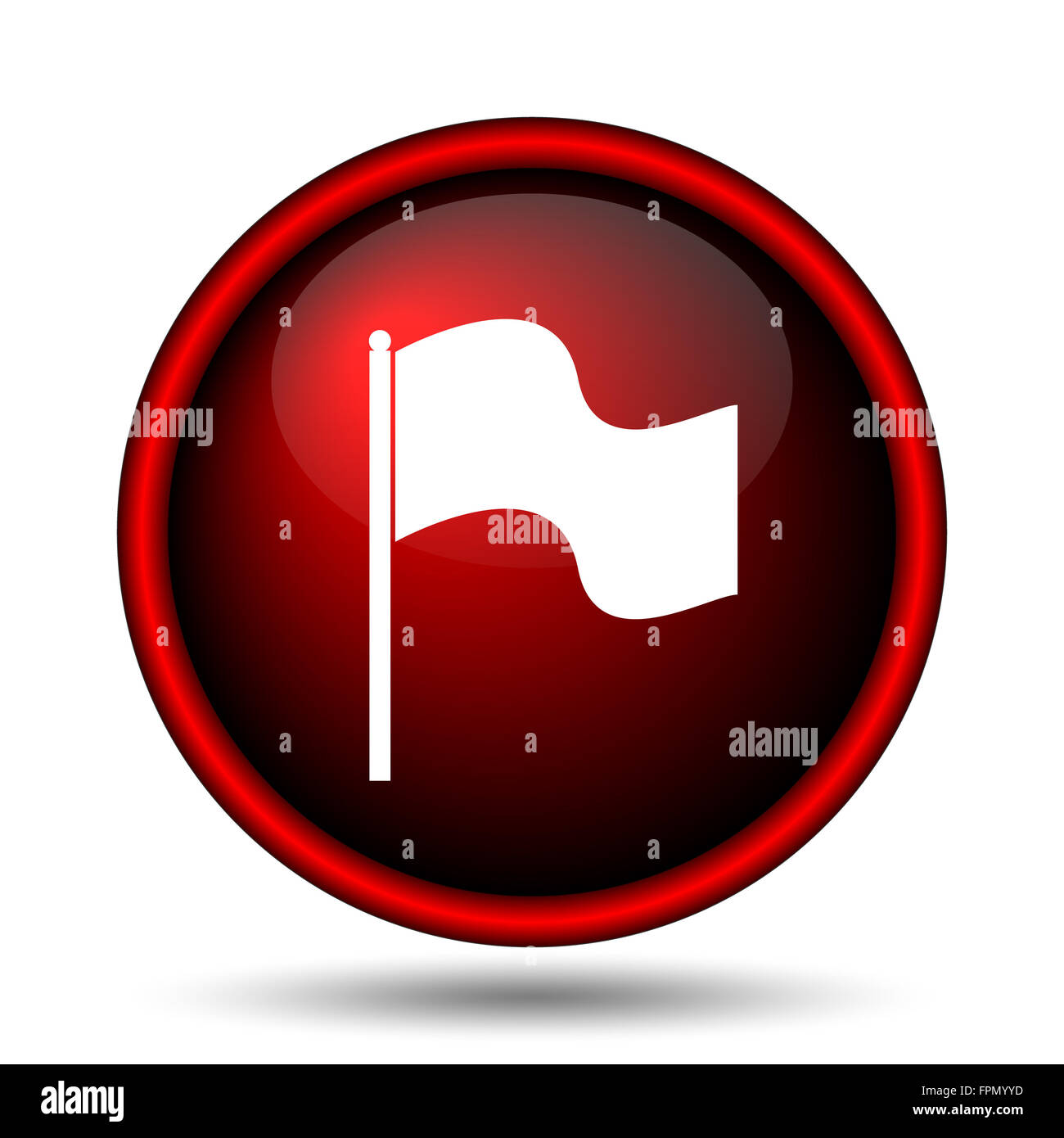 Flag icon. Internet button on white background Stock Photo - Alamy