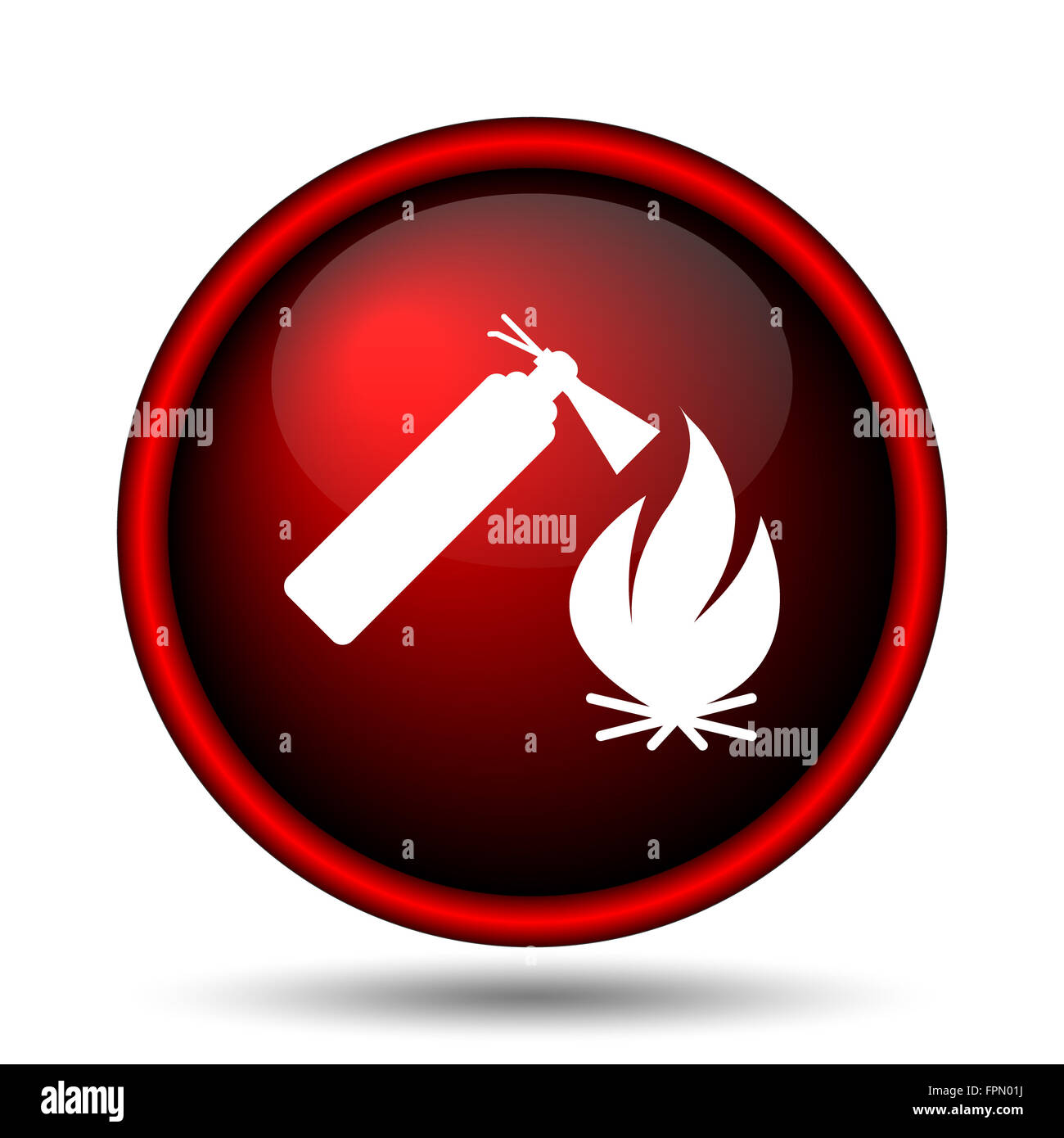 Fire icon. Internet button on white background Stock Photo - Alamy