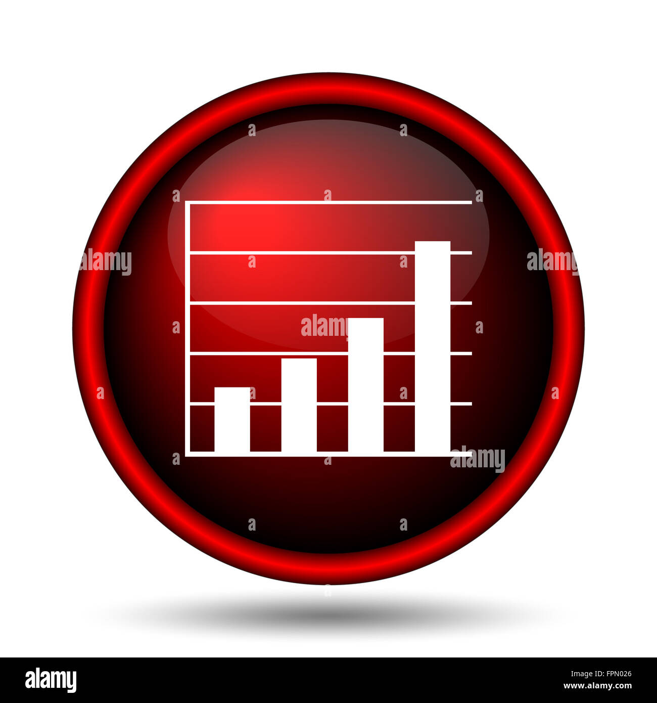 Chart bars icon. Internet button on white background Stock Photo - Alamy