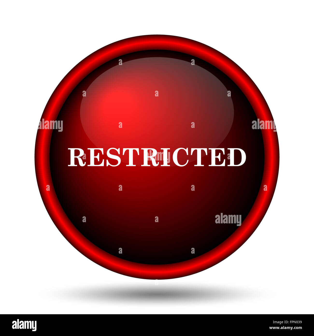 Restricted icon. Internet button on white background Stock Photo - Alamy