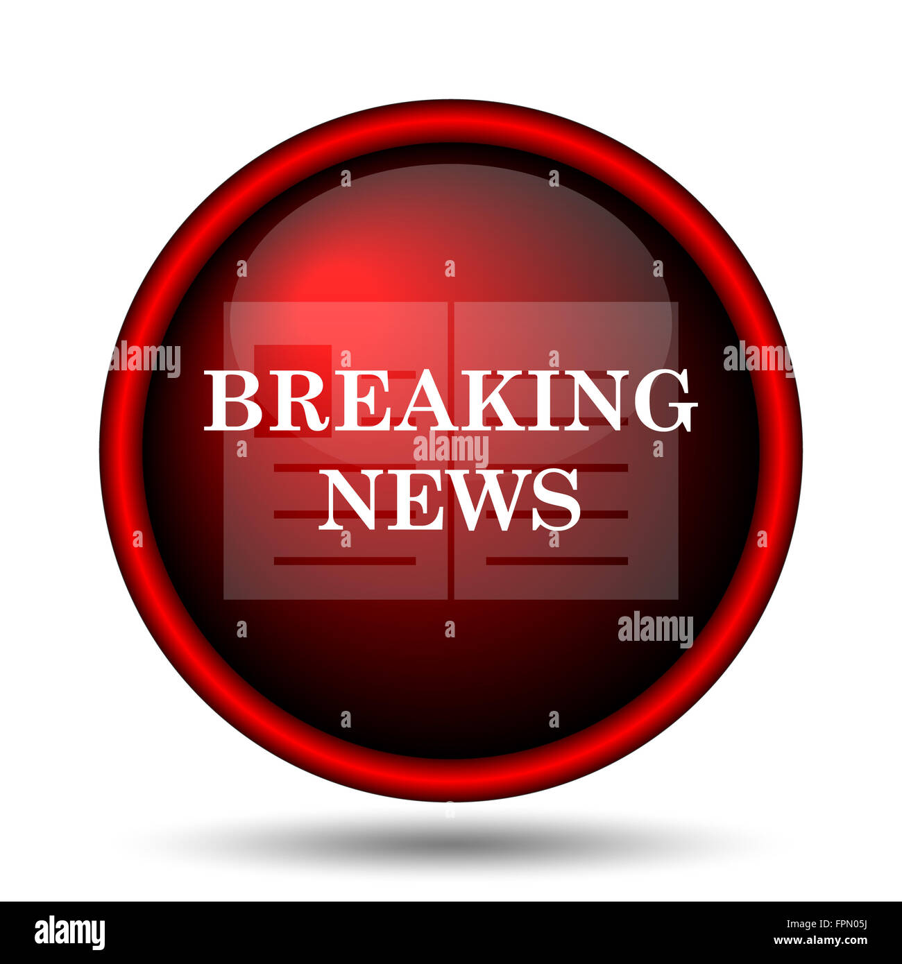 Breaking news icon. Internet button on white background Stock Photo - Alamy