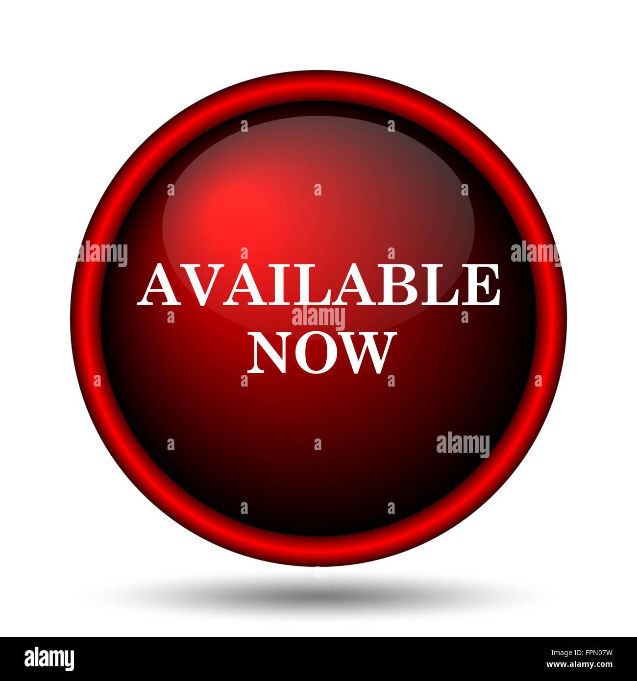 Available now icon. Internet button on white background Stock Photo - Alamy