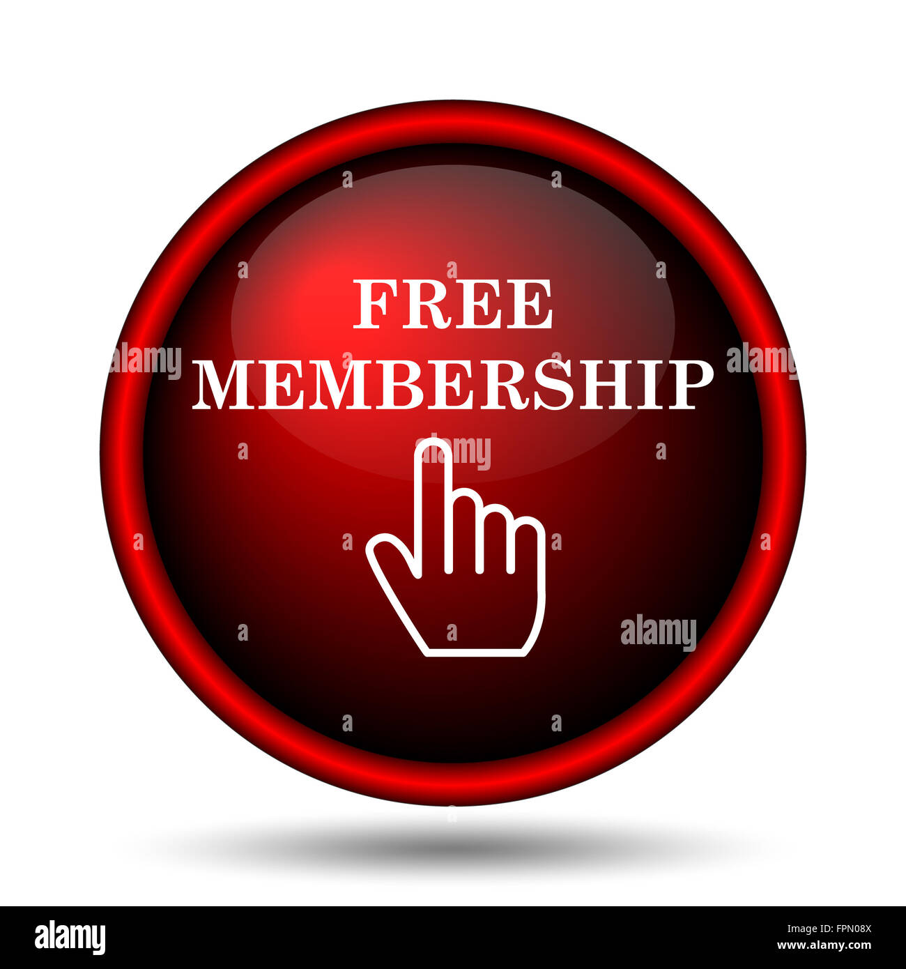Free membership icon. Internet button on white background Stock Photo ...