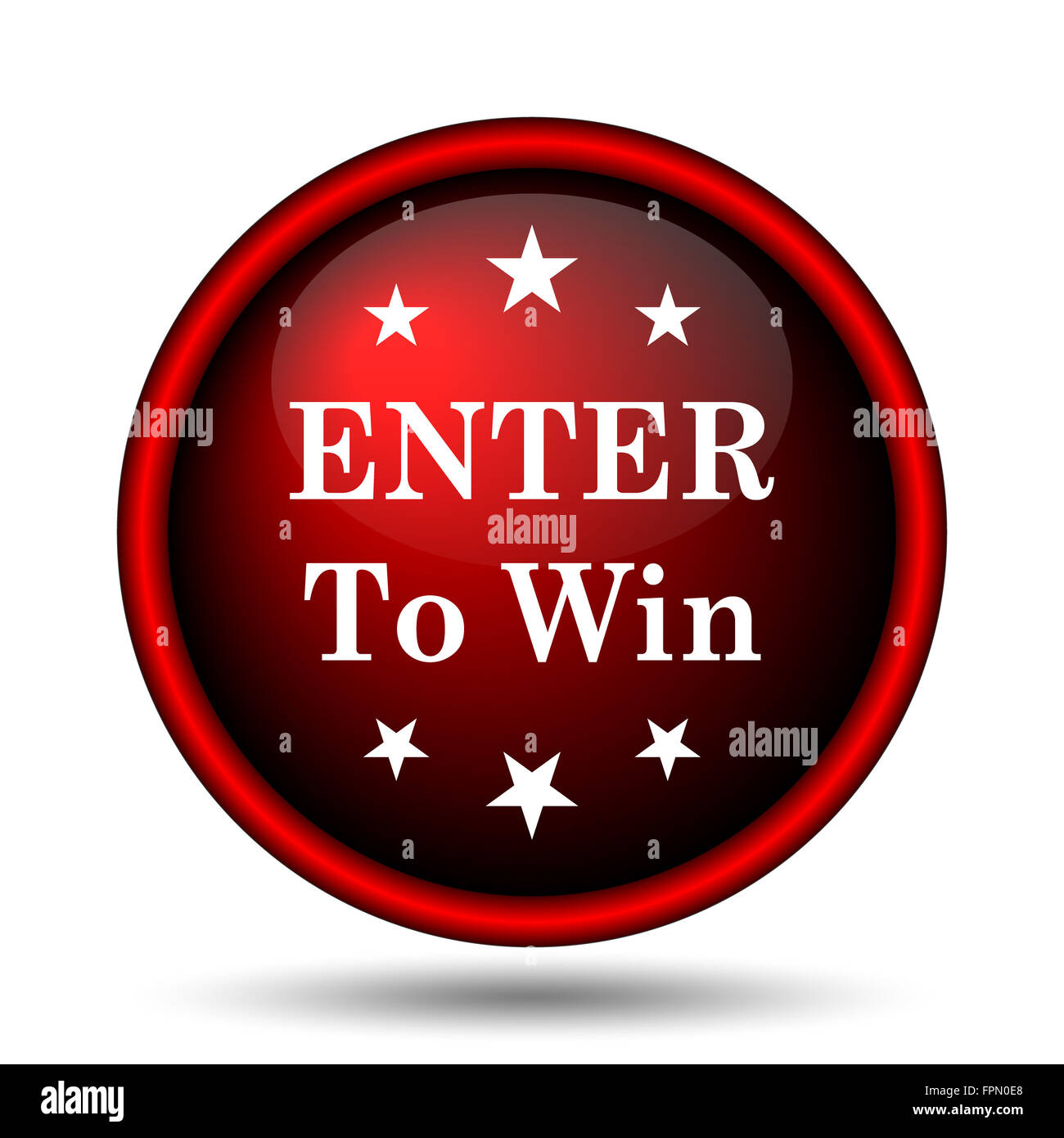 Enter to win icon. Internet button on white background Stock Photo - Alamy
