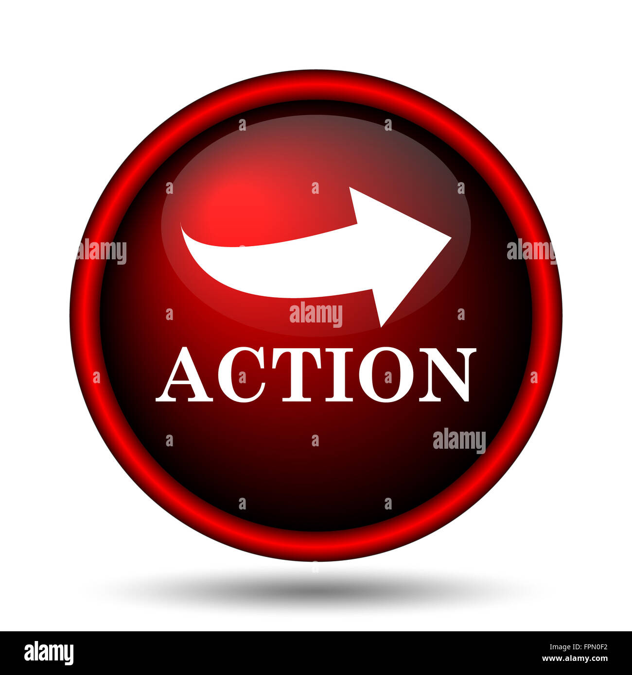 Action icon. Internet button on white background Stock Photo - Alamy