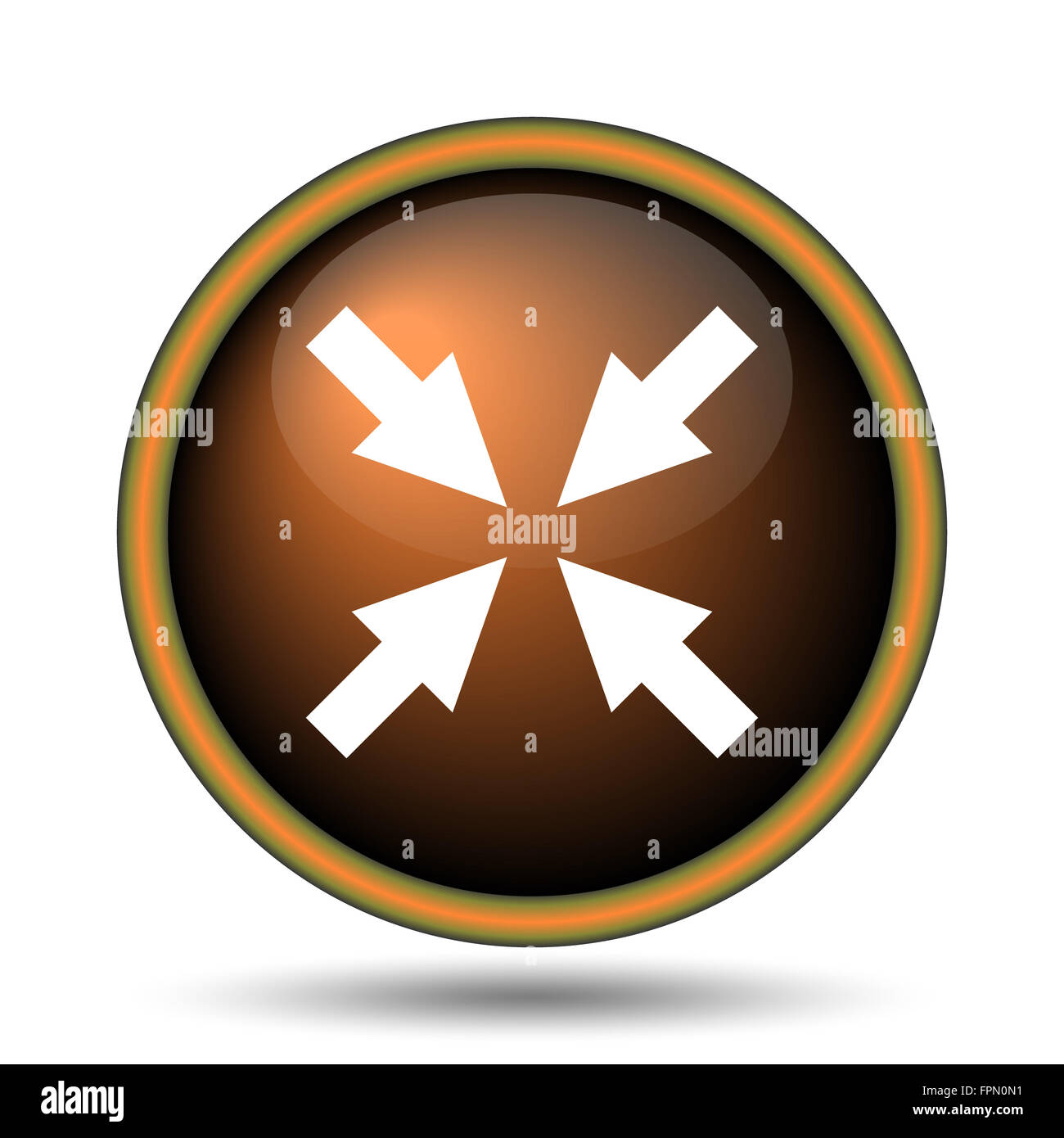 Exit full screen icon. Internet button on white background Stock Photo ...