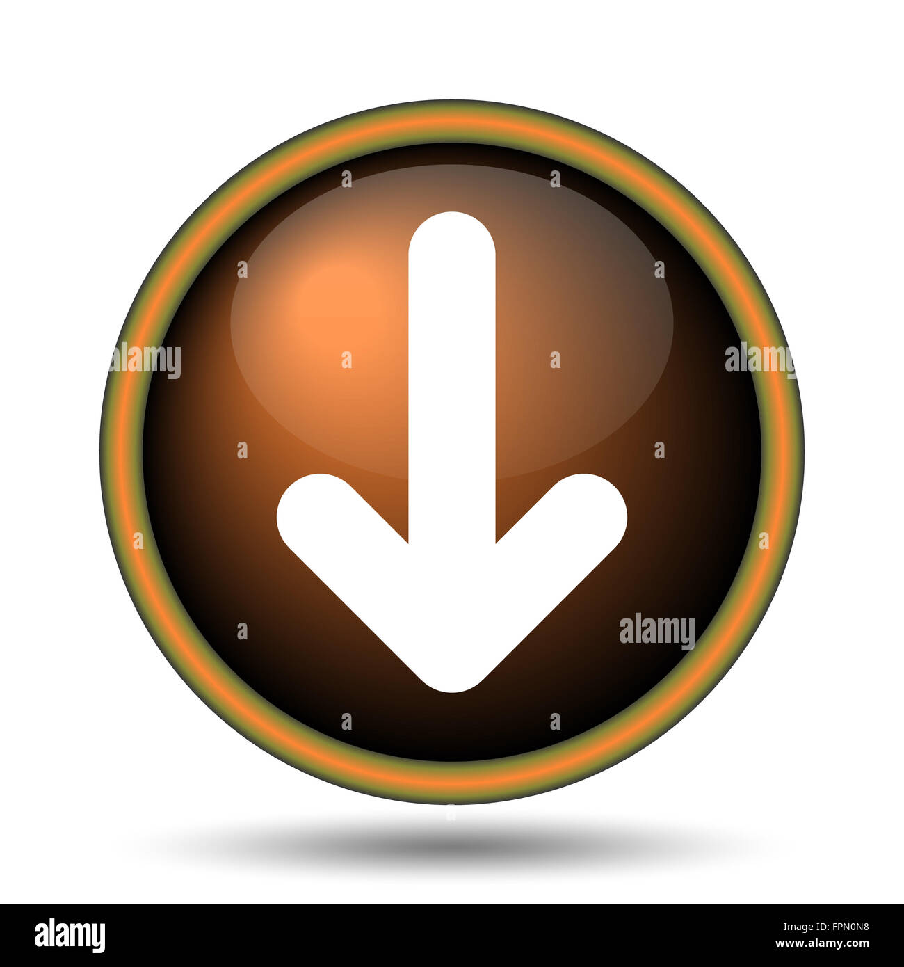 Down arrow icon. Internet button on white background Stock Photo - Alamy