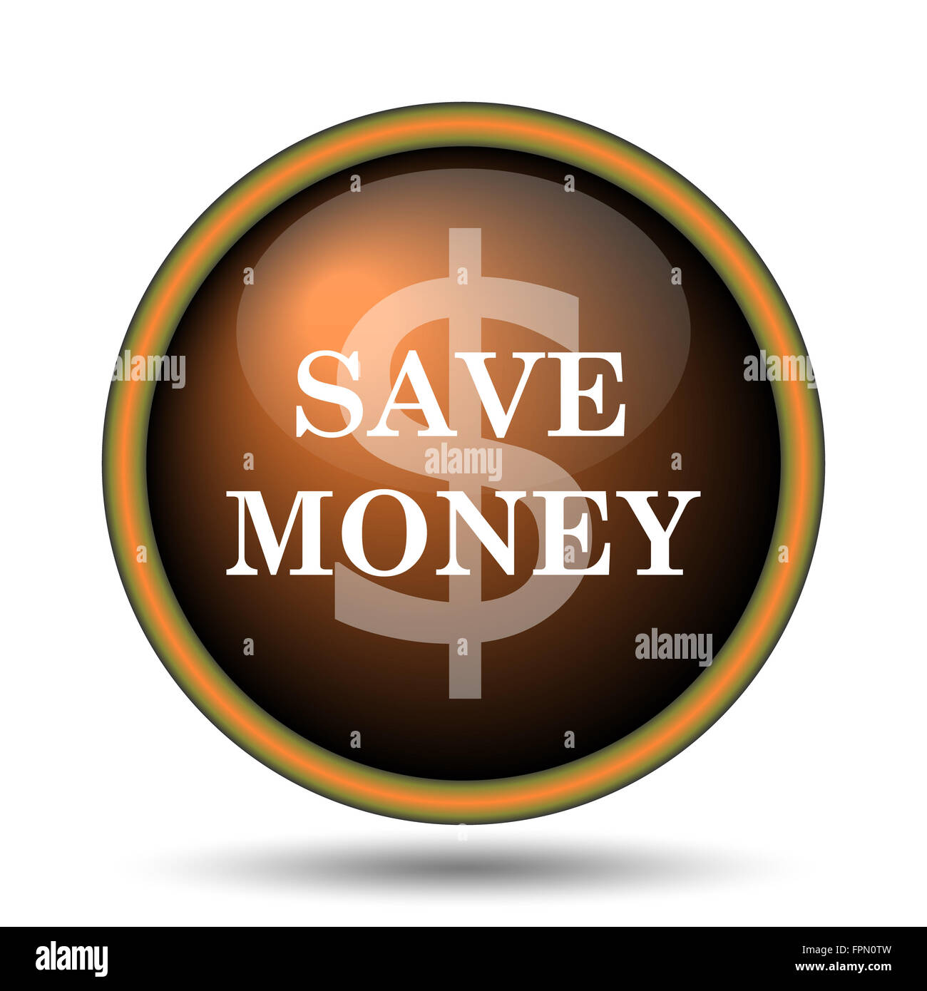 Save money icon. Internet button on white background Stock Photo - Alamy
