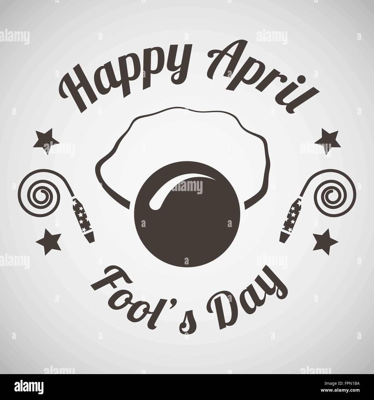 April fool's day emblem with clown nose mask. Vector illustration Stock ...