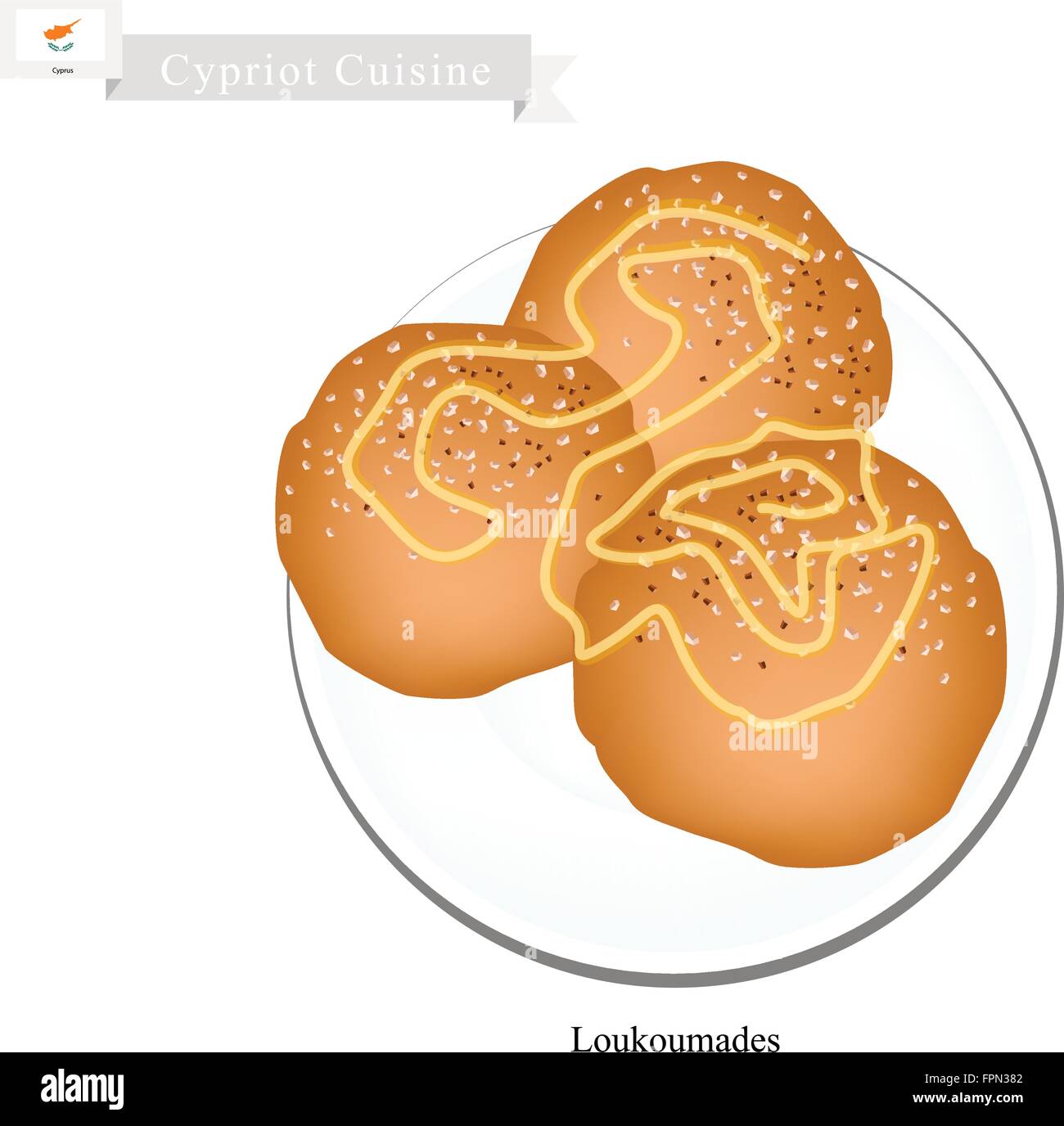 Cypriot Cuisine, Loukoumades or Traditional Donut Balls Topping with ...