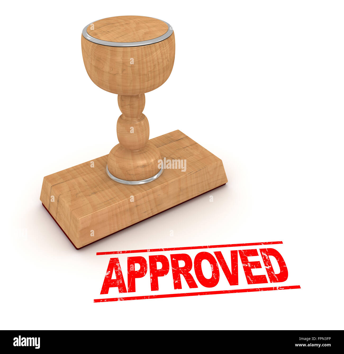 Rubber stamp - approved , 3d rendered image Stock Photo - Alamy