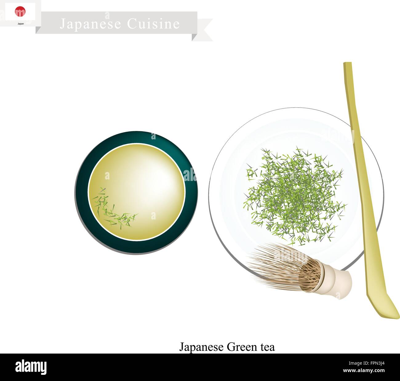Japanese Cuisine, Set of Traditional Japanese Green Tea and Boiled ...