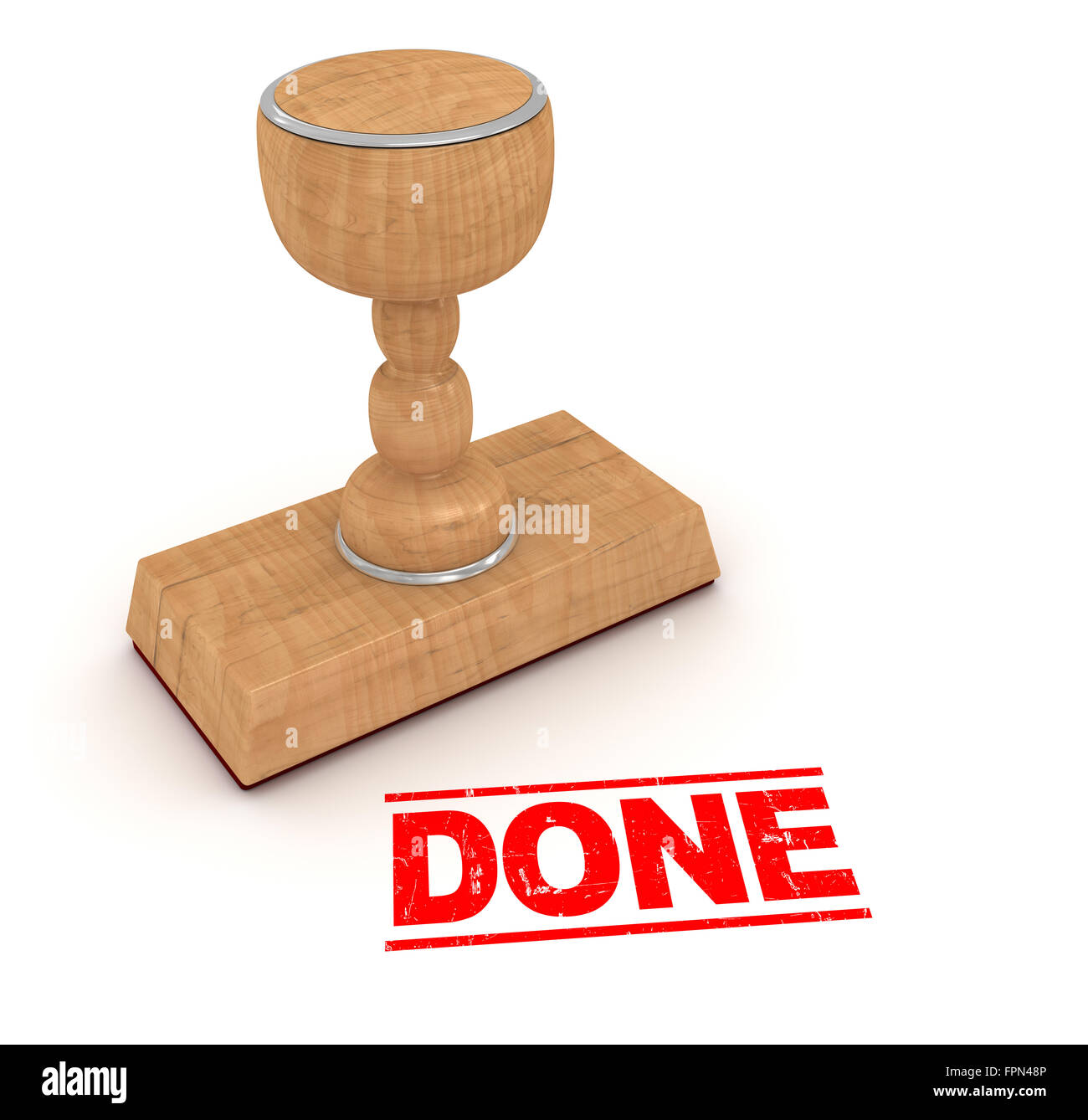 Rubber stamp - done , 3d rendered image Stock Photo - Alamy