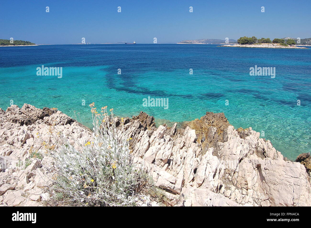summer landscape of dalmatian rocky beach in croatia Stock Photo - Alamy