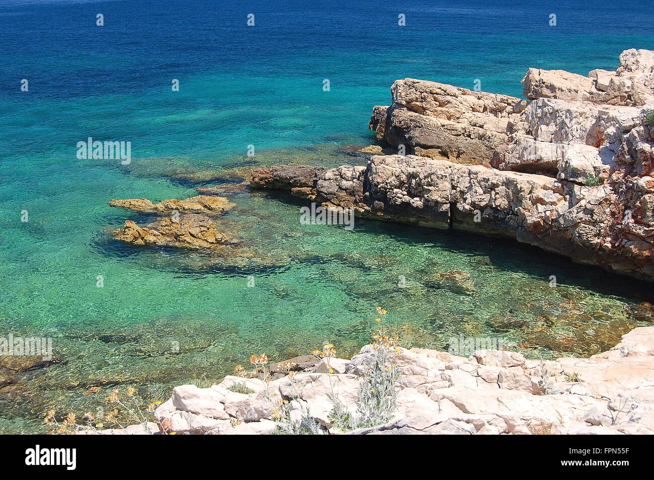 summer landscape of dalmatian rocky beach in croatia Stock Photo - Alamy