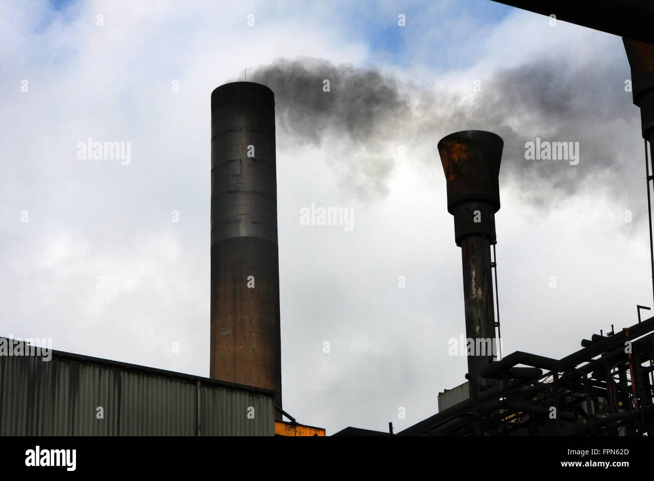 Smoke and emissions from factory chimneys Stock Photo - Alamy
