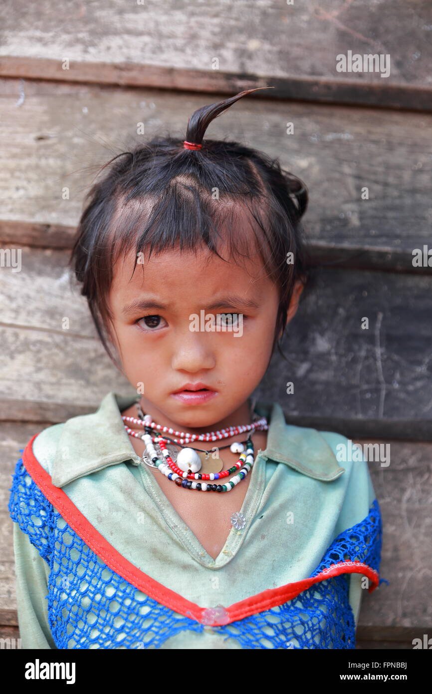MUANG KHUA,LAOS-OCTOBER 08, 2015: Students come to receive visits by ...