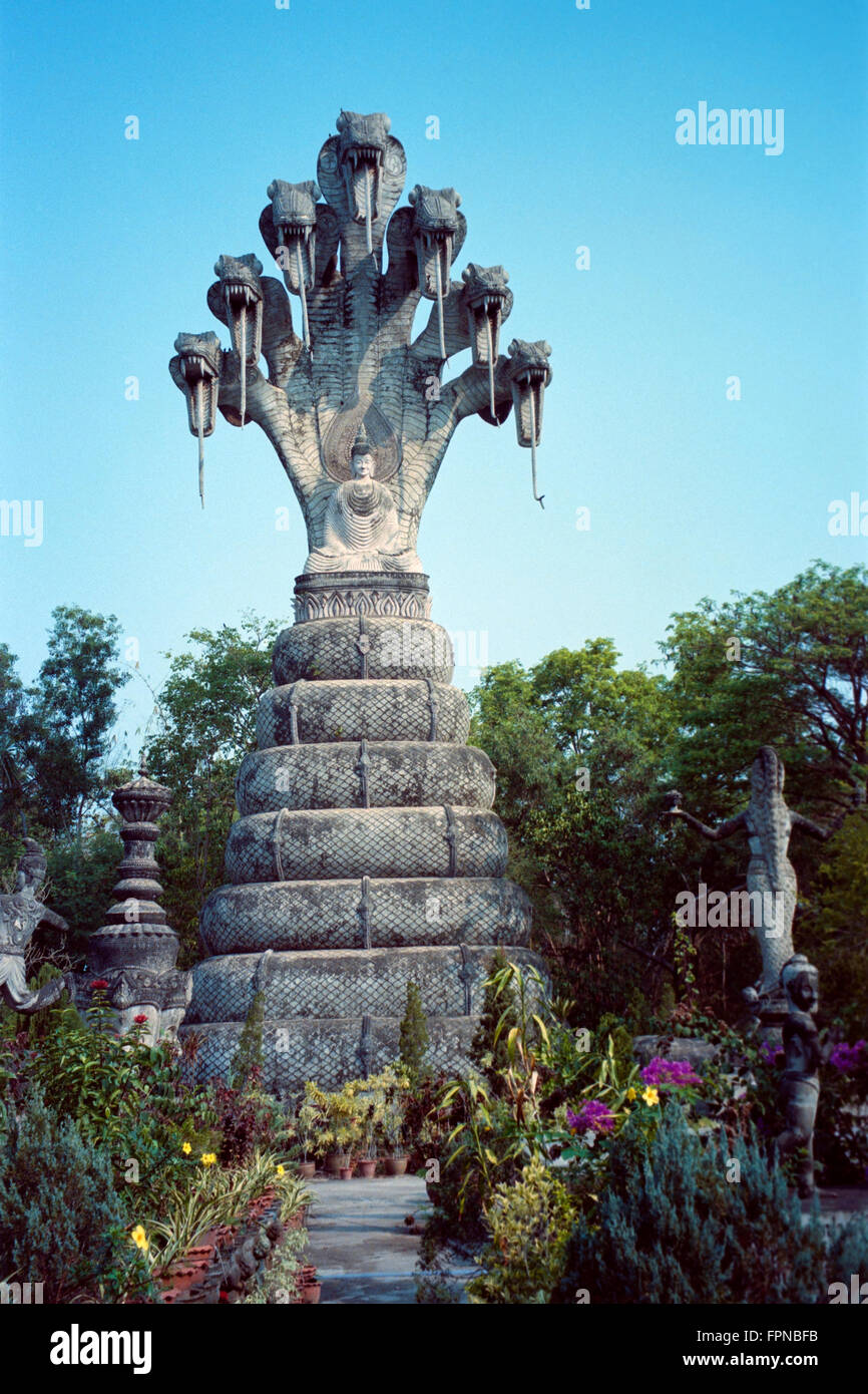 multi headed snake sculpture at the buddha statue park sala kaew ku ...