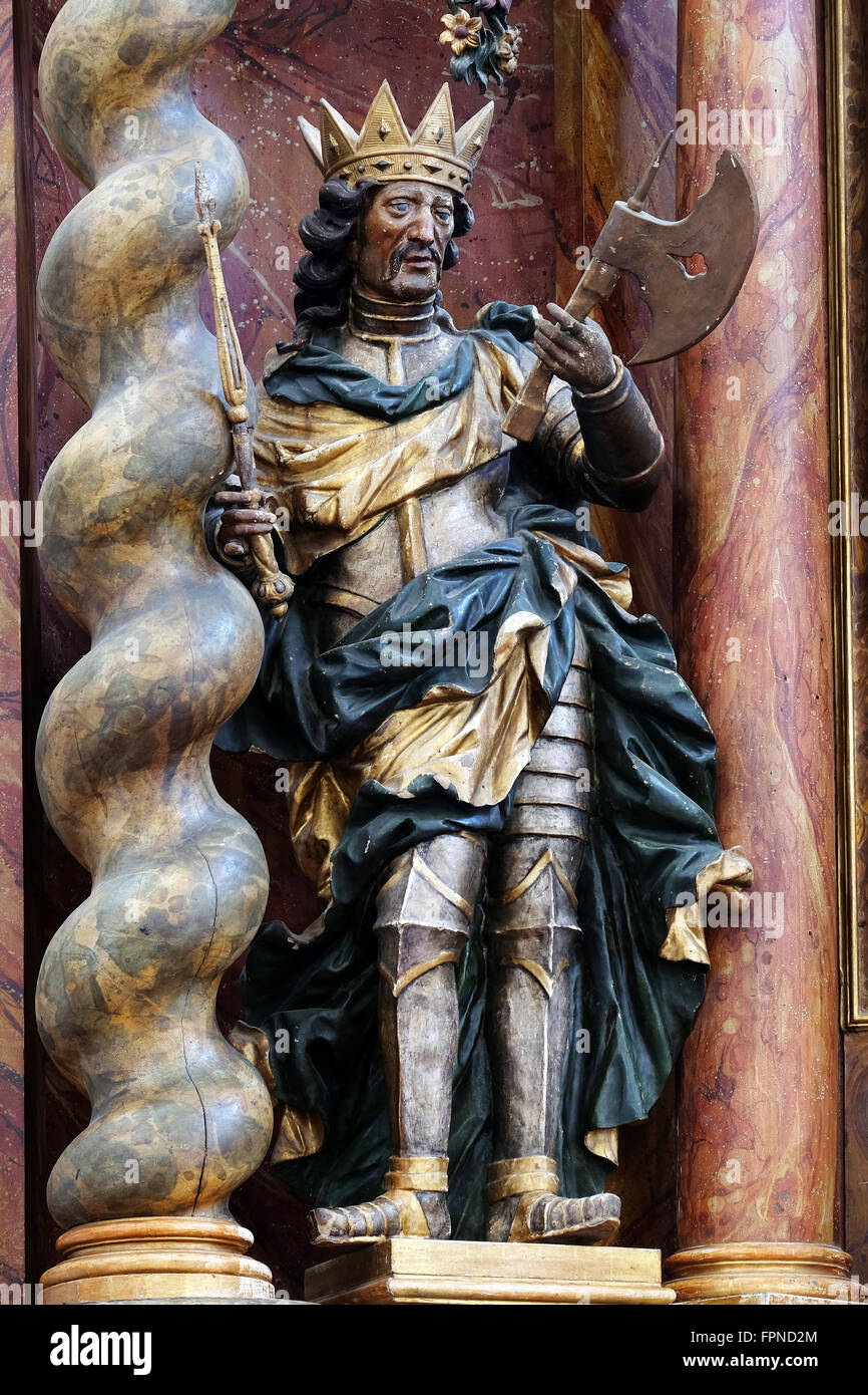 KOTARI, CROATIA - SEPTEMBER 16: Saint Ladislaus of Hungary, main altar ...