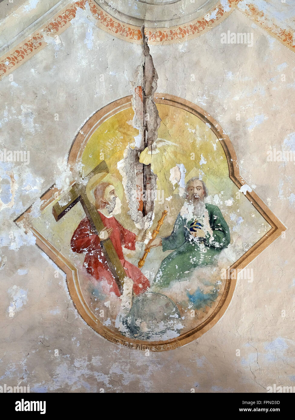 Holy Trinity, fresco in the Church of Saint Michael in Vugrovec ...