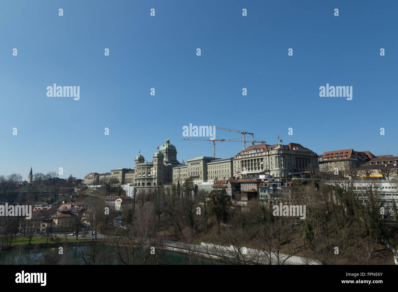 A photograph of the Federal Parliament Building in Bern, Switzerland ...