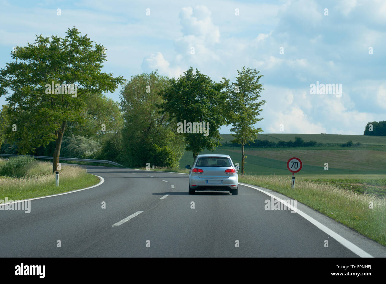 Car left on road hi-res stock photography and images - Alamy
