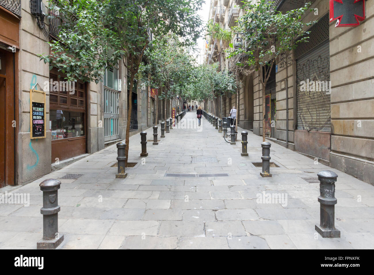 A typical street in Barcelona, Spain Stock Photo - Alamy