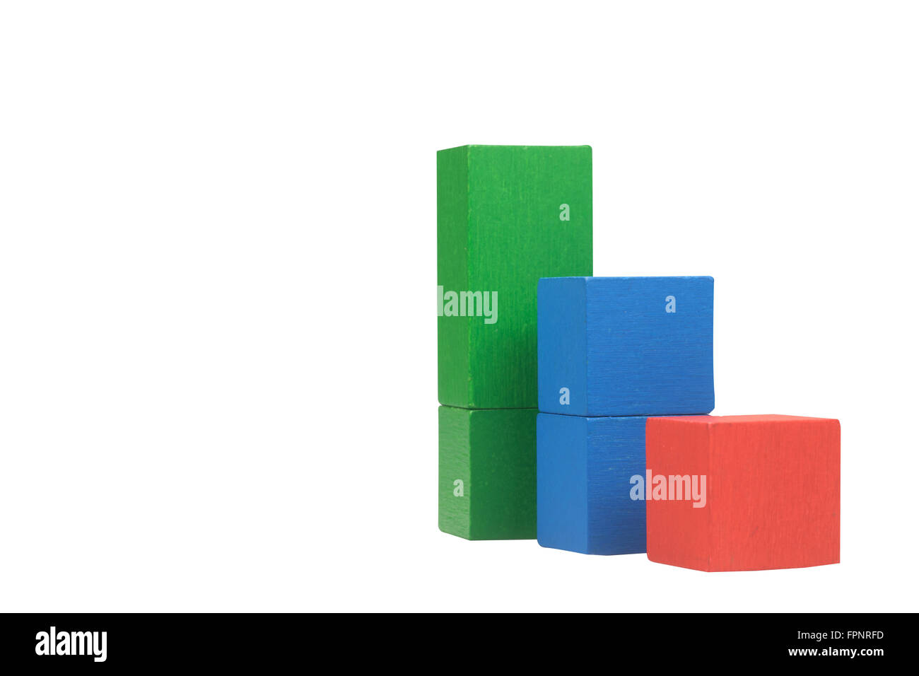 Wooden color cubes on an isolated white background. Business concept ...