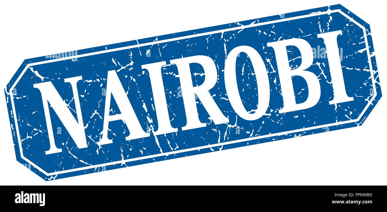 Nairobi blue square grunge retro style sign Stock Photo - Alamy