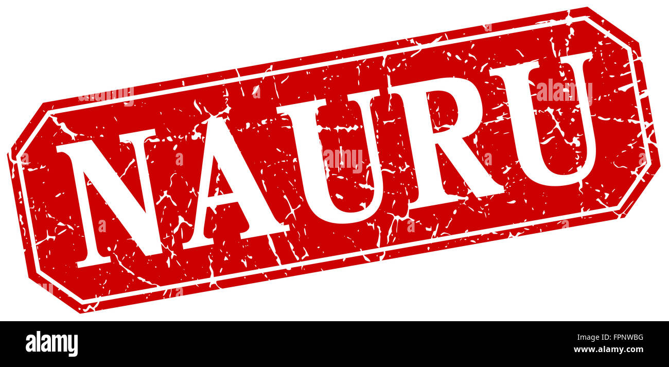 Nauru red square grunge retro style sign Stock Photo - Alamy