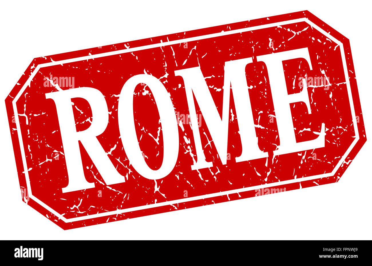 Rome red square grunge retro style sign Stock Photo - Alamy