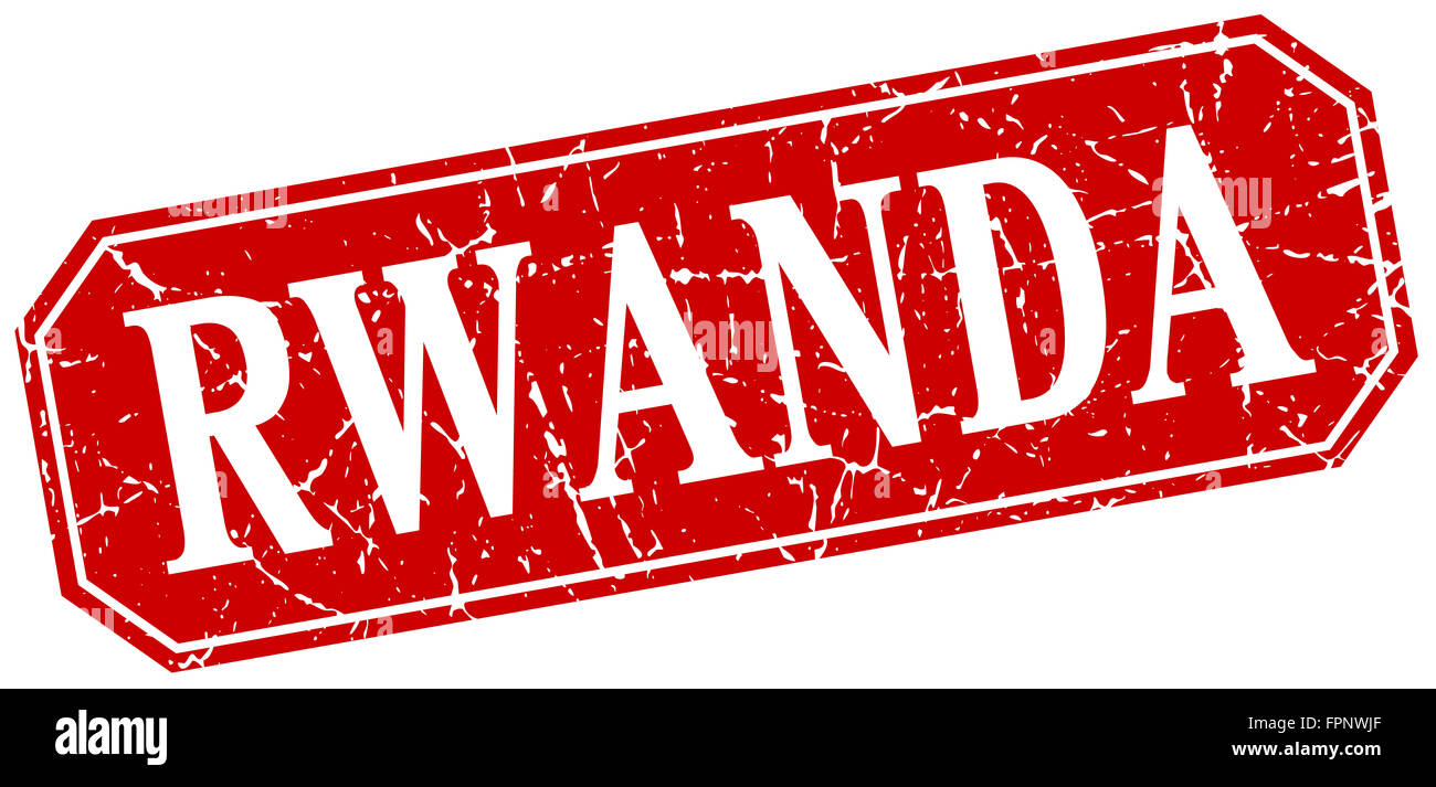 Rwanda red square grunge retro style sign Stock Photo - Alamy