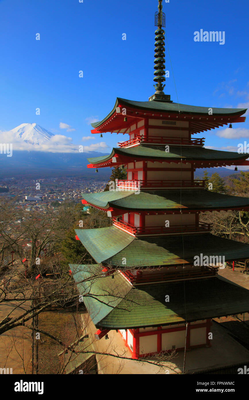 Japan, Mount Fuji, Chureito Pagoda Stock Photo - Alamy