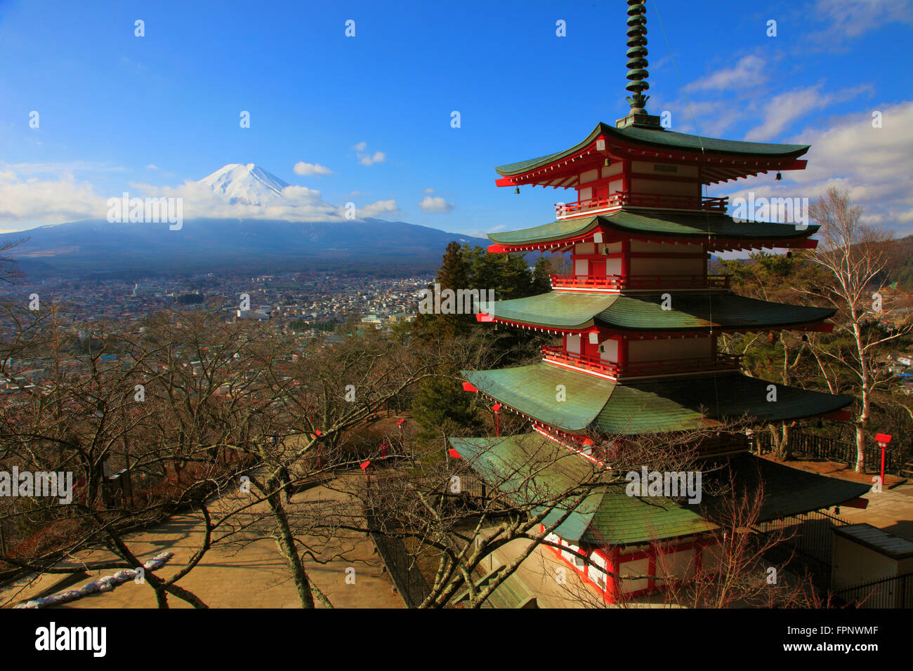 Japan, Mount Fuji, Chureito Pagoda Stock Photo - Alamy