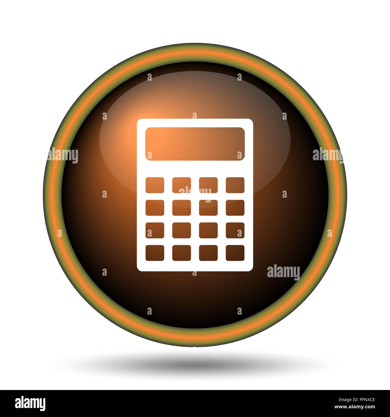 Calculator icon. Internet button on white background Stock Photo - Alamy