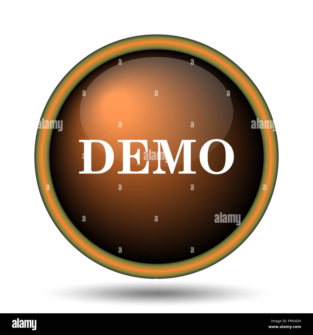 Demo icon. Internet button on white background Stock Photo - Alamy