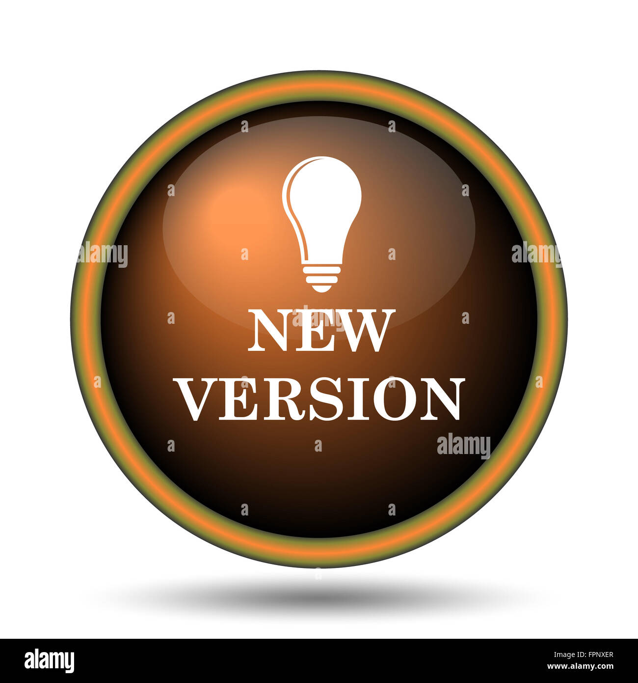 New version icon. Internet button on white background Stock Photo - Alamy