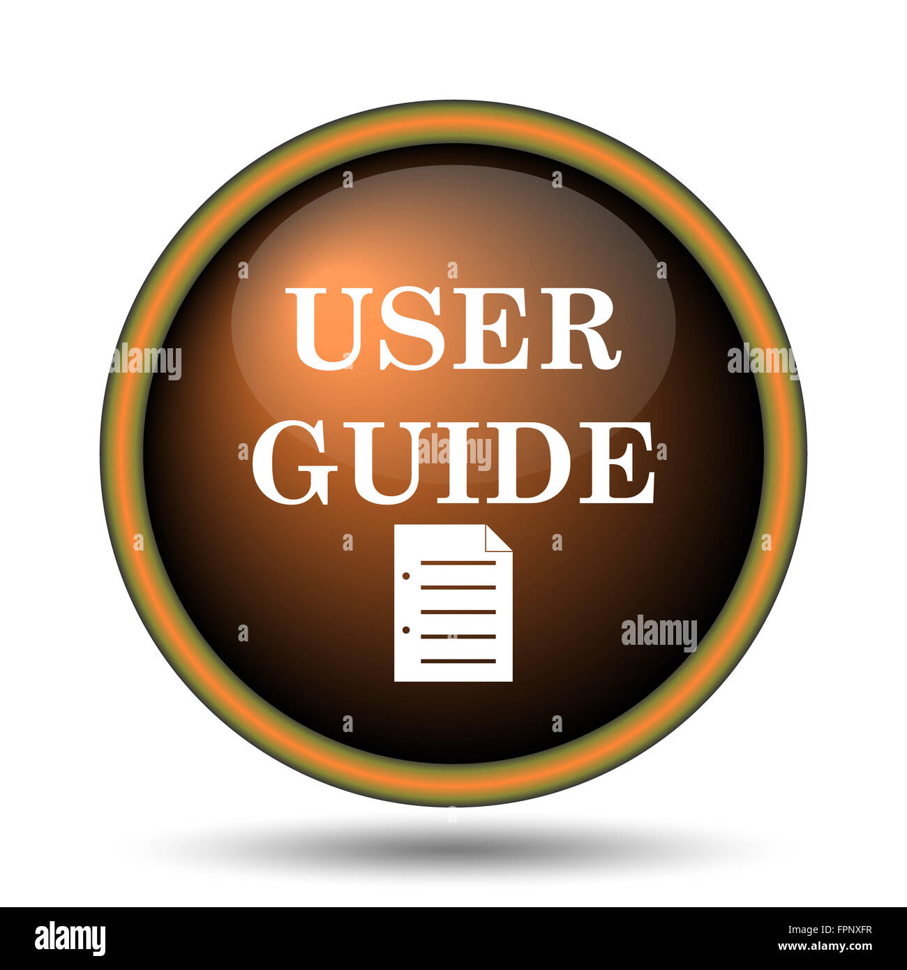 User guide icon. Internet button on white background Stock Photo - Alamy