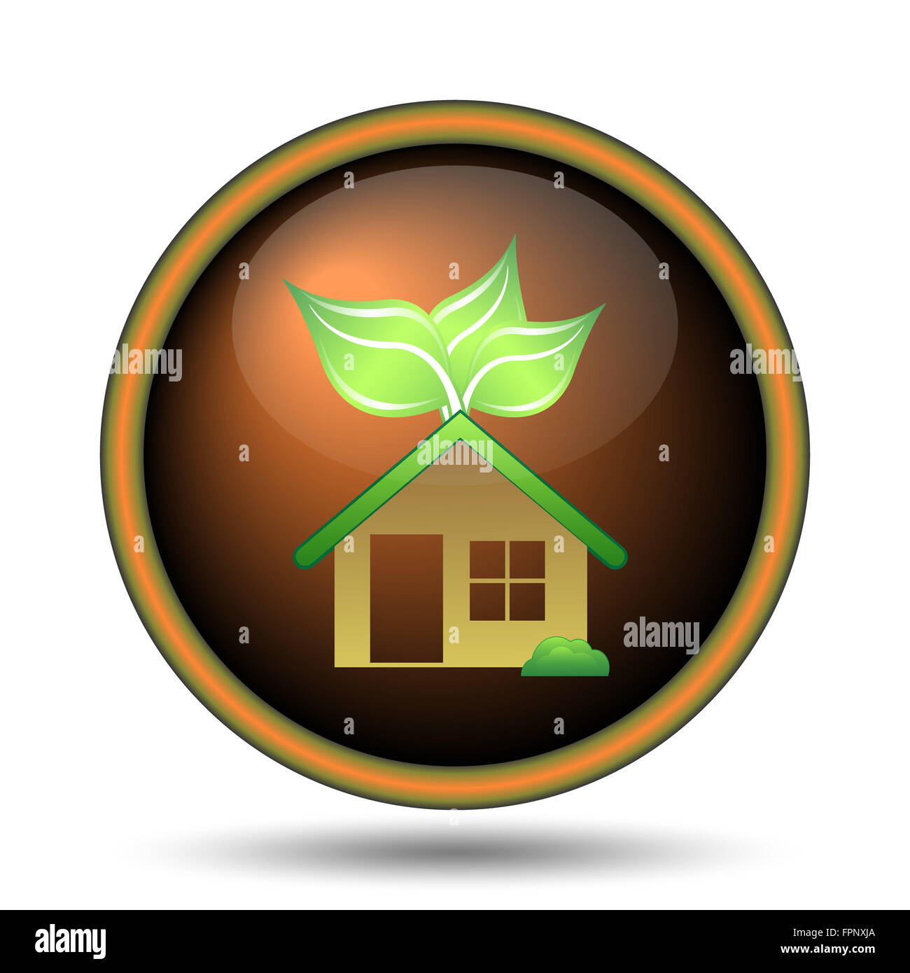 Eco house icon. Internet button on white background Stock Photo - Alamy