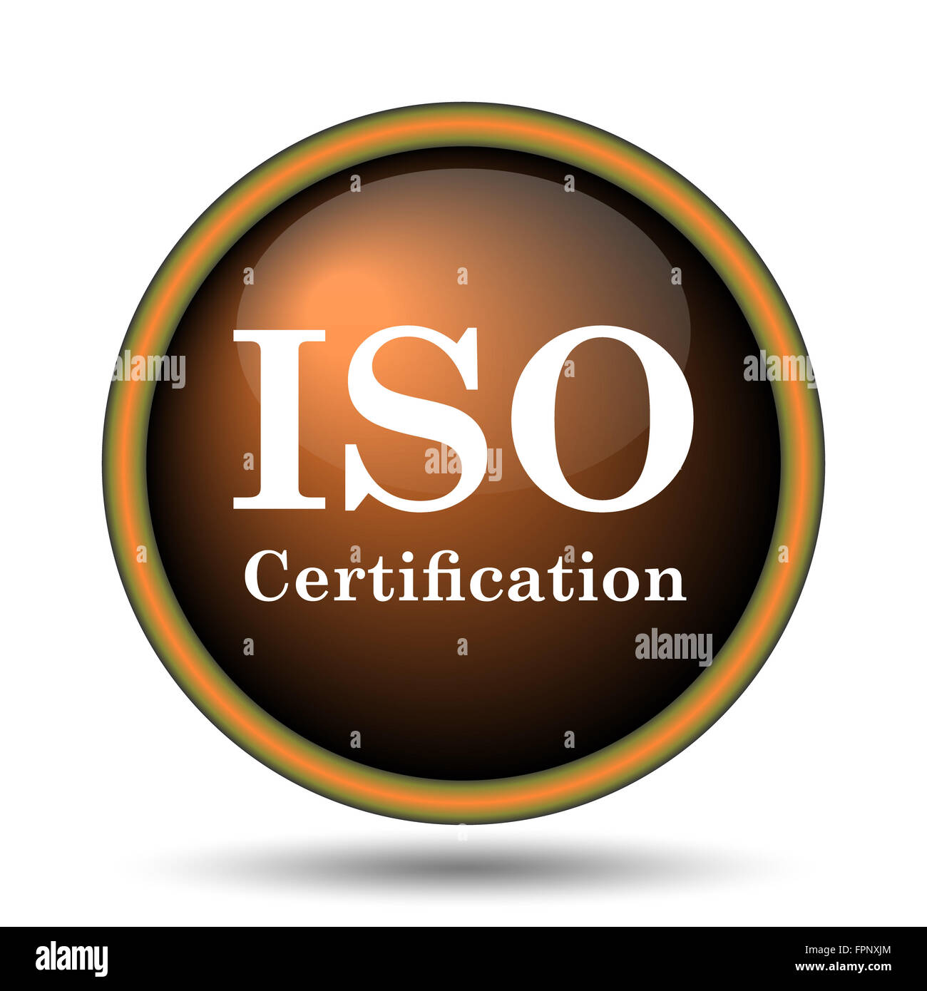 ISO certification icon. Internet button on white background Stock Photo ...