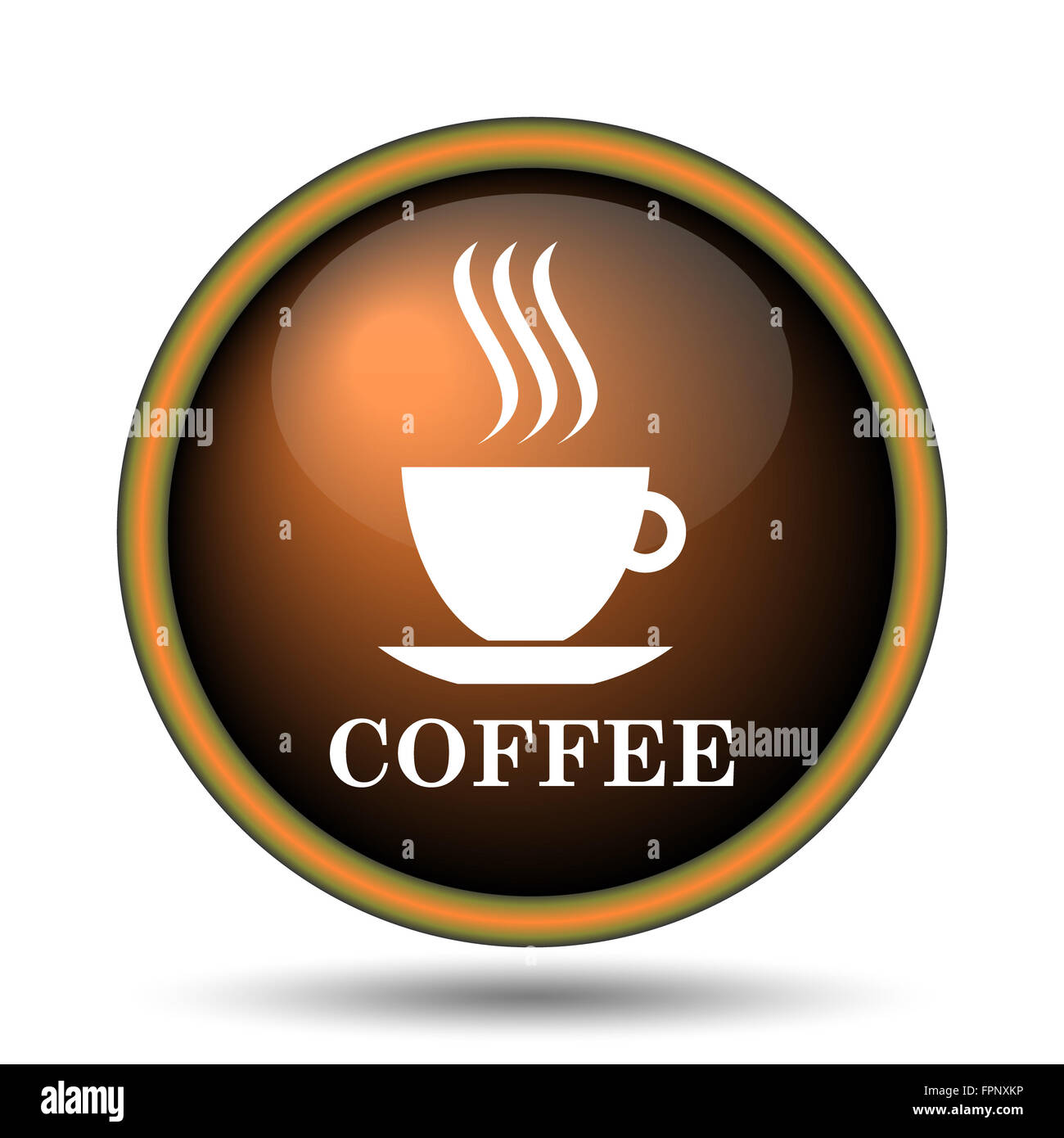 Coffee cup icon. Internet button on white background Stock Photo - Alamy
