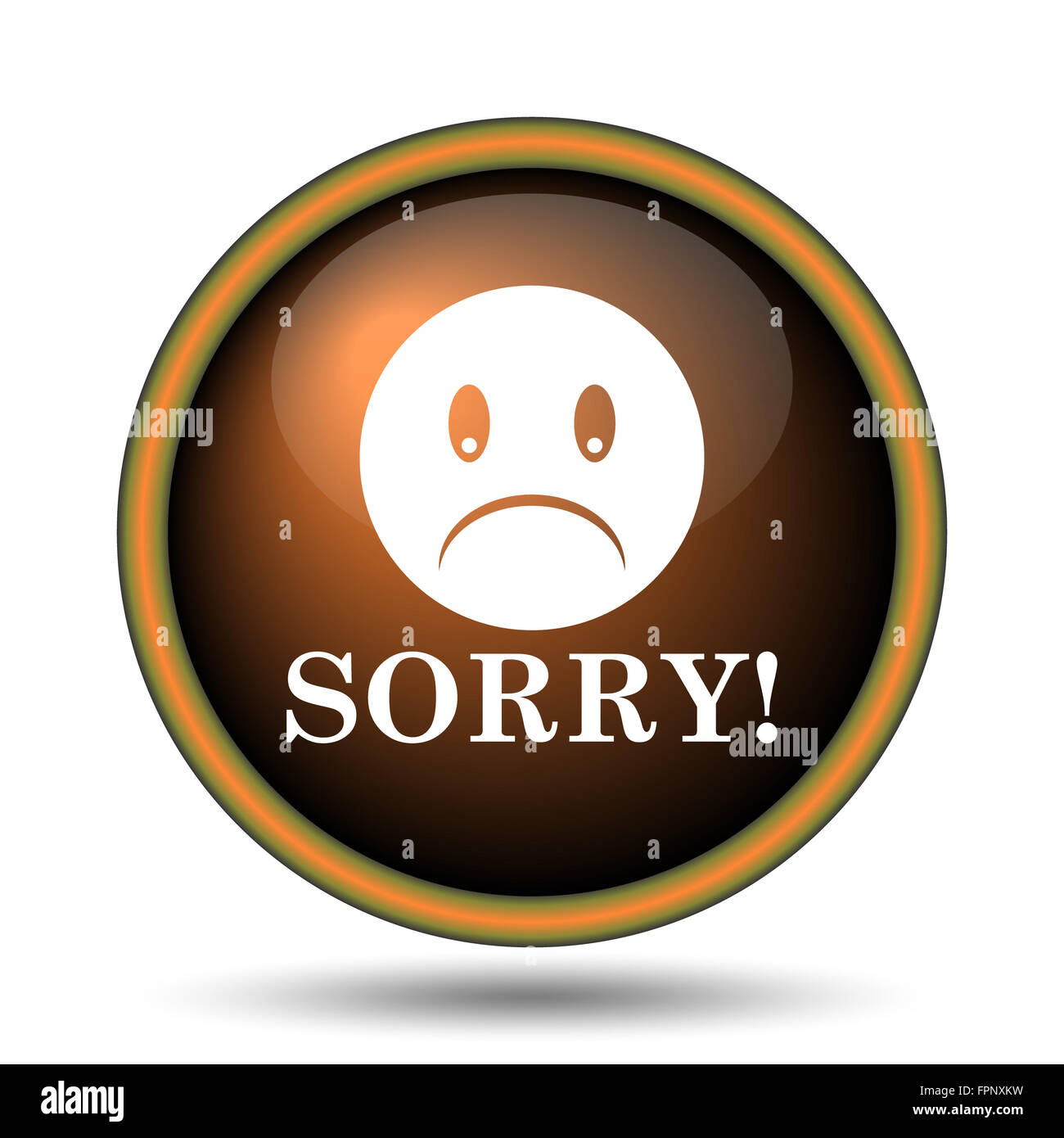 Sorry icon. Internet button on white background Stock Photo - Alamy