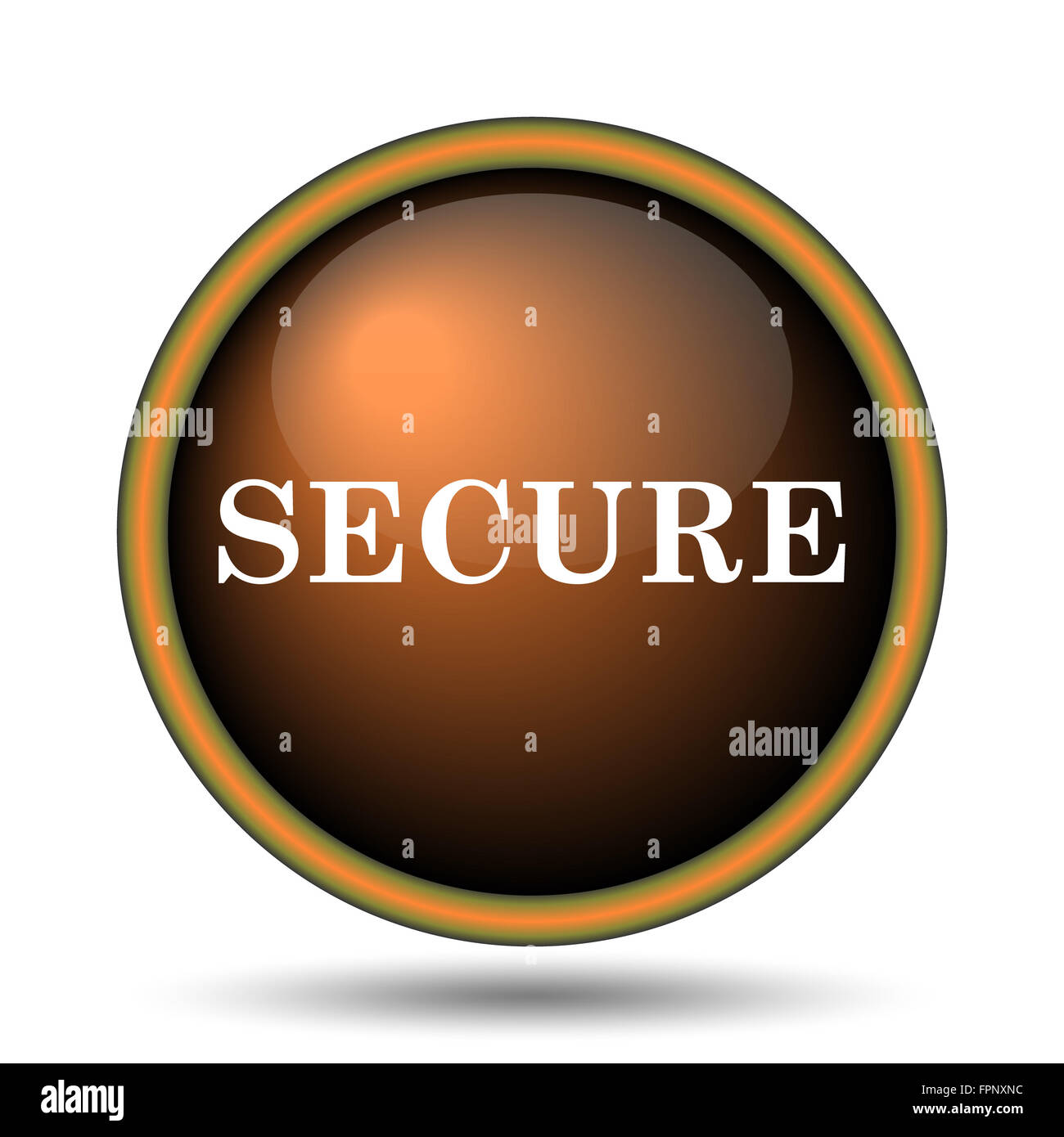 Secure icon. Internet button on white background Stock Photo - Alamy